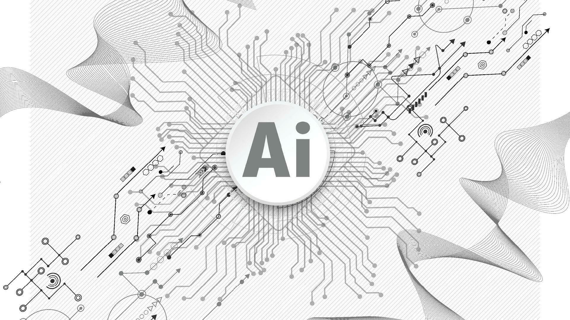 Chatbot OpenAi and line technology network background. Smart AI or ...