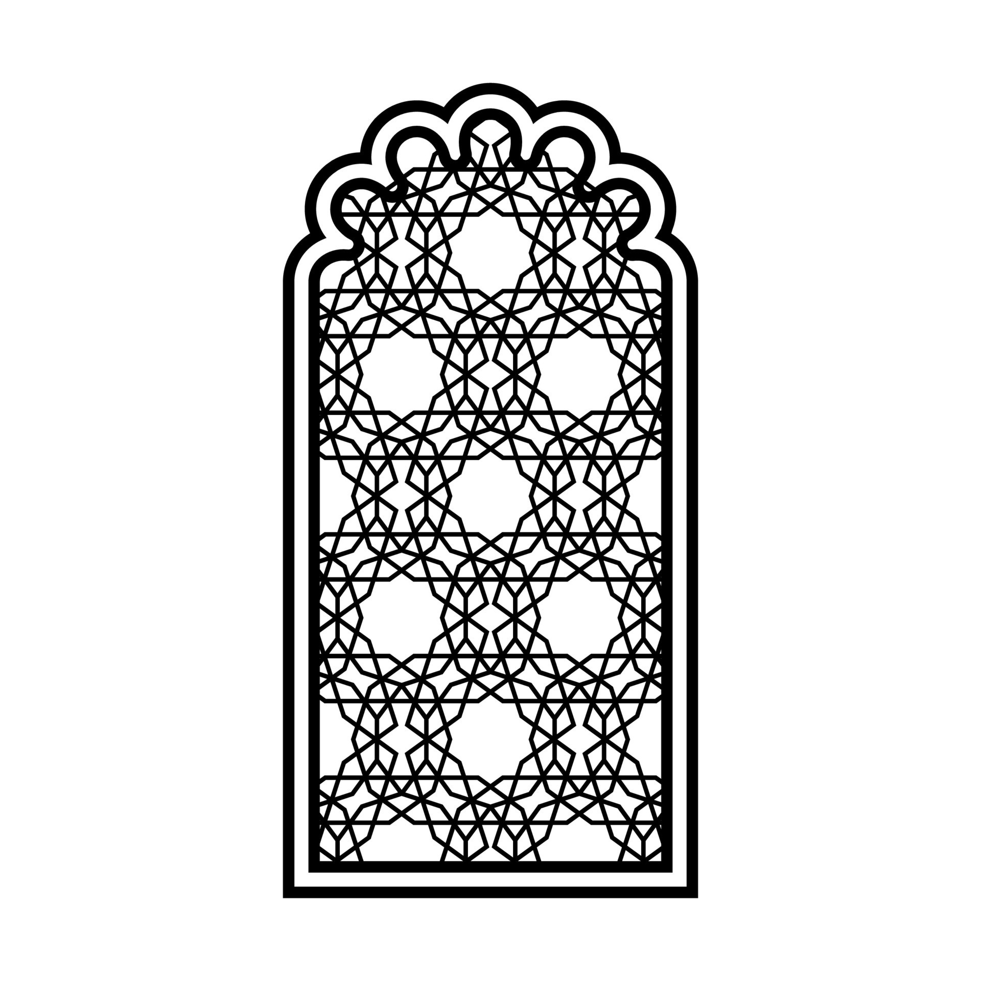 Openwork oriental window in silhouette style for printing and decoration Vector illustration ...