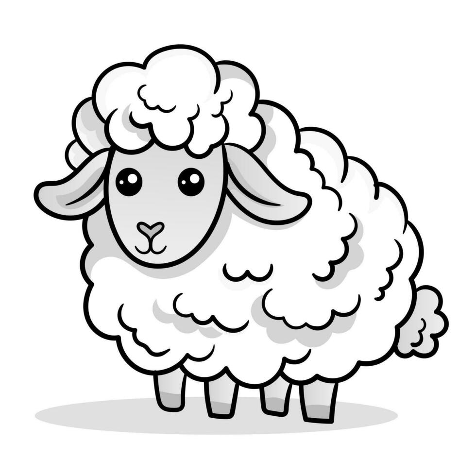 Coloring Page Outline of cartoon sheep or lamb. Farm animals. Coloring ...