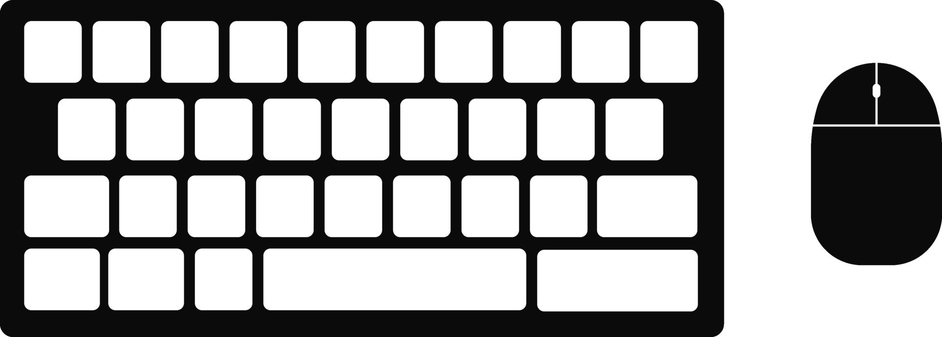 Keyboard And Mouse Symbol Vector Illustration Computer Device Icons