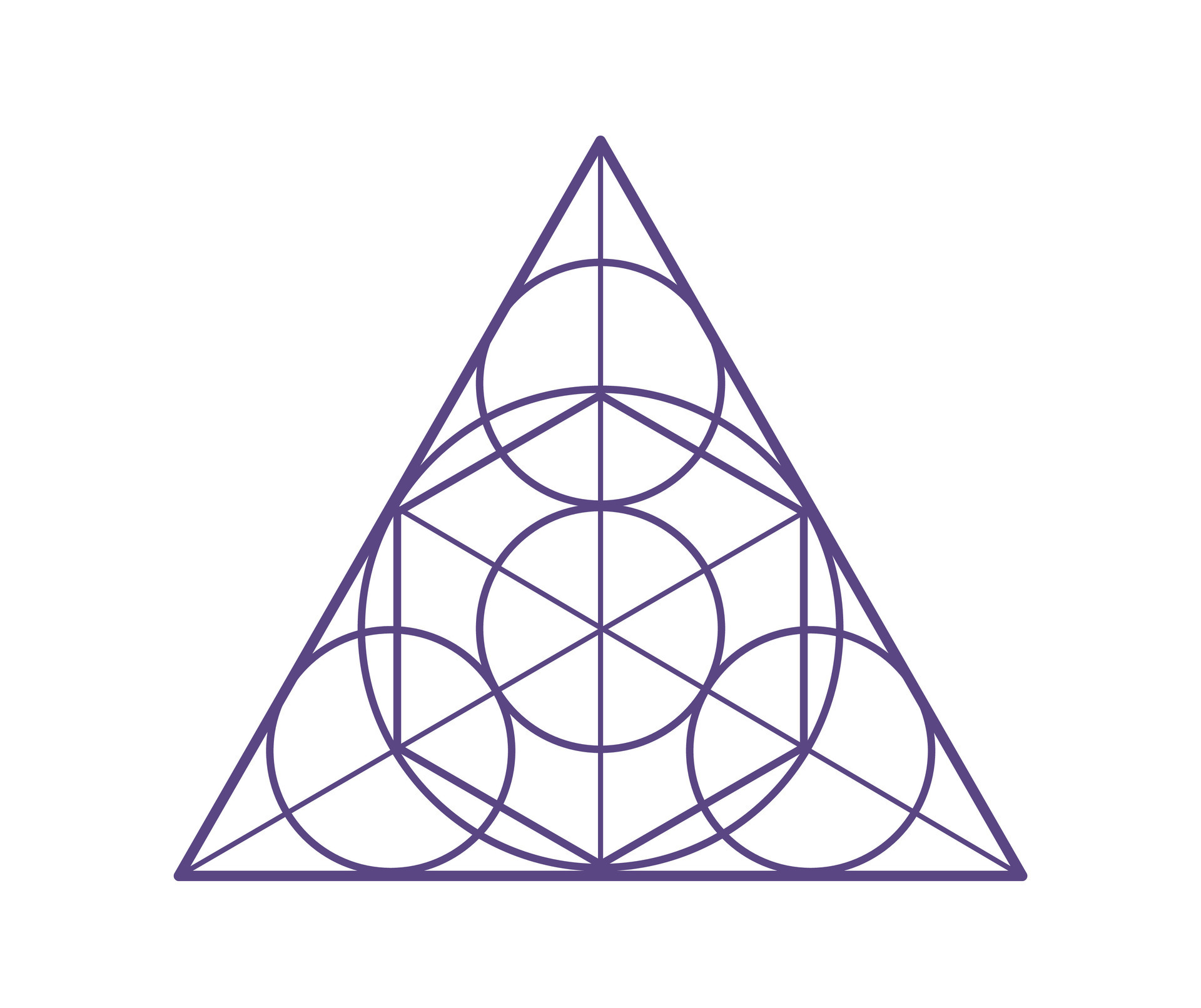 Secret drawing of circles centered in a triangle 25852237 Vector Art at Vecteezy
