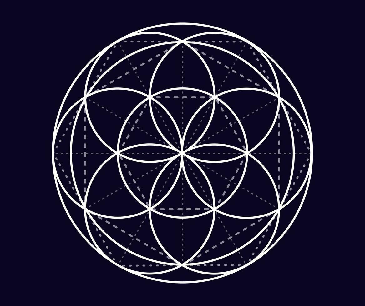 Drawing of many circles centered in a circle on a dark background 25852252 Vector Art at Vecteezy