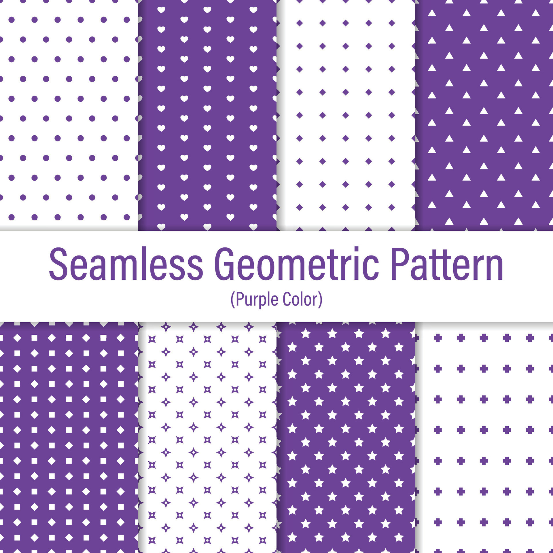 Elegant Purple And White Seamless Geometric Pattern Set 25853071 Vector ...