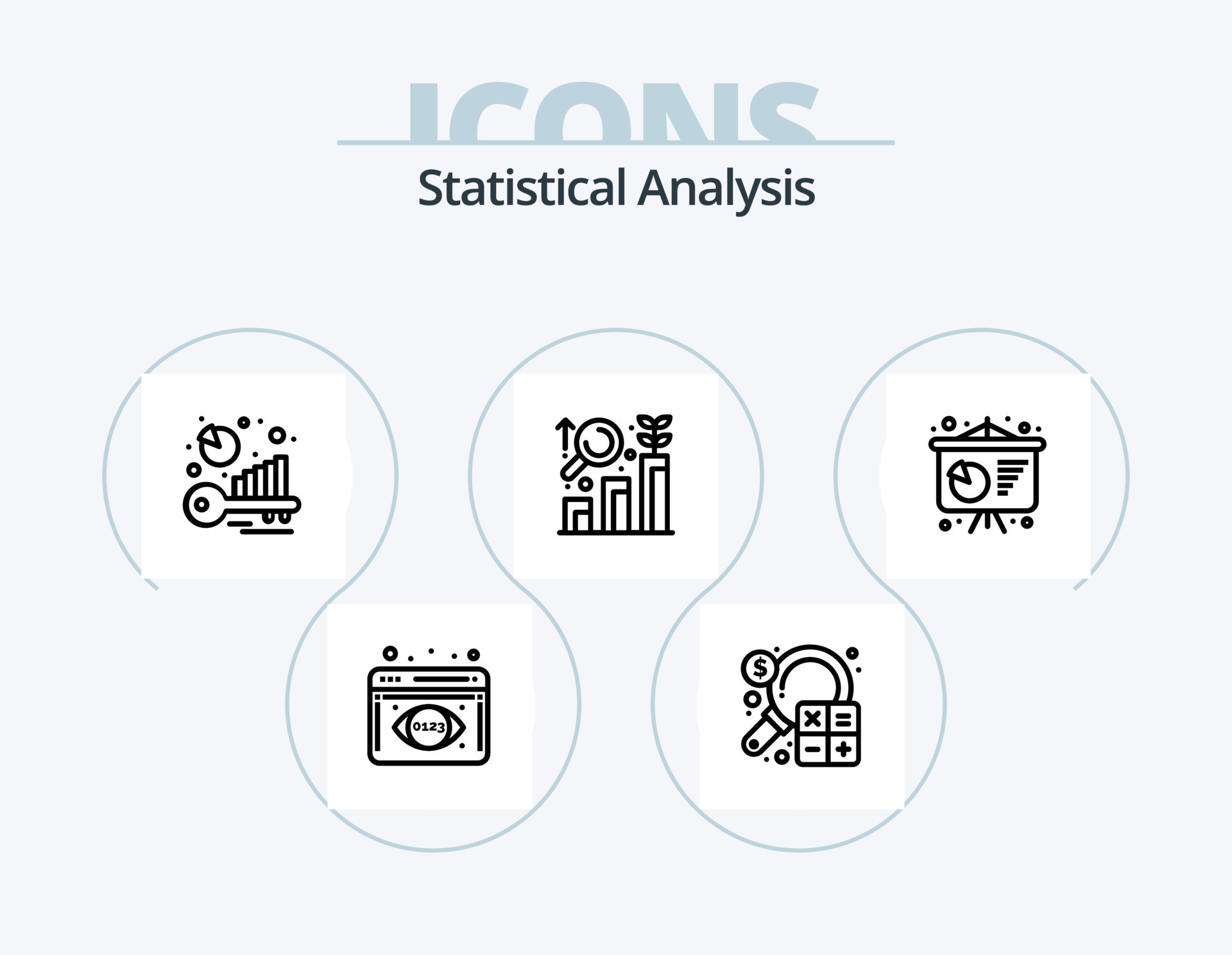 Statistical Analysis Line Icon Pack 5 Icon Design. graph analysis ...