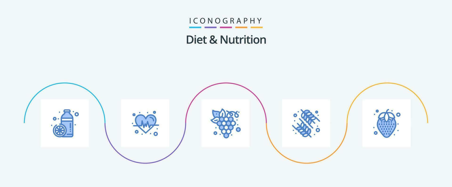 Diet And Nutrition Blue 5 Icon Pack Including healthy food. rice. diet ...
