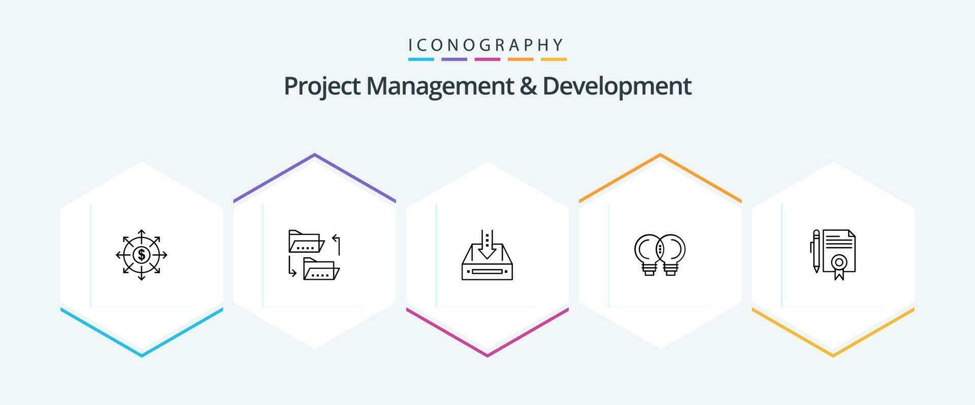 Project Management And Development 25 Line icon pack including ...