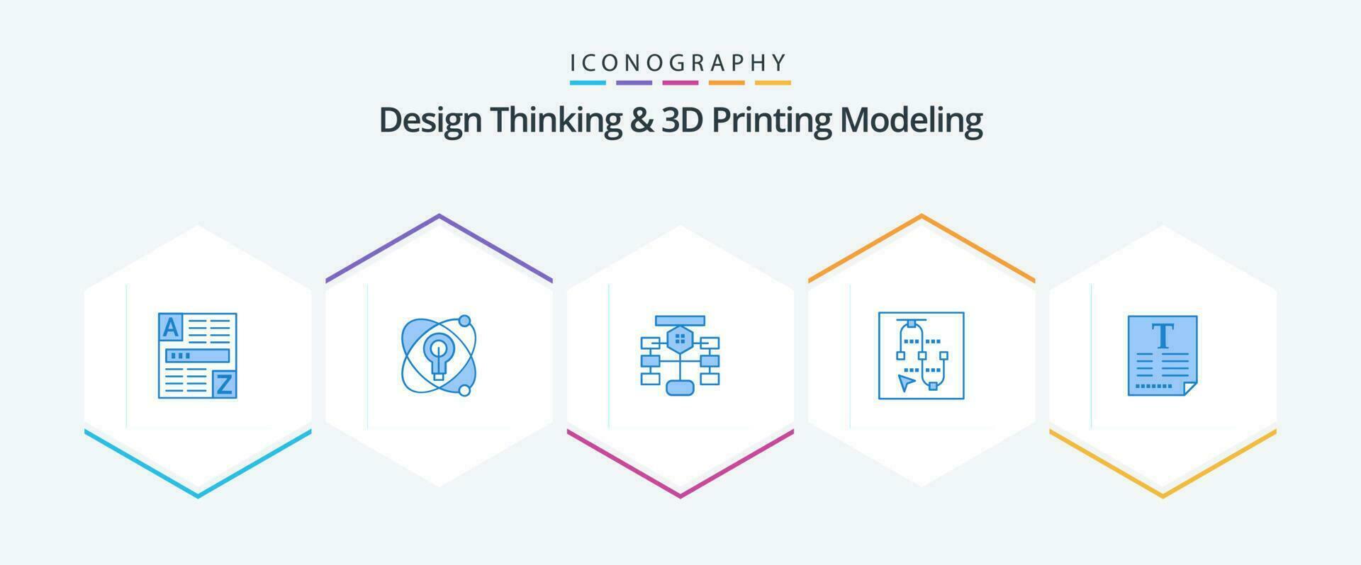 Design Thinking And D Printing Modeling 25 Blue icon pack including ...