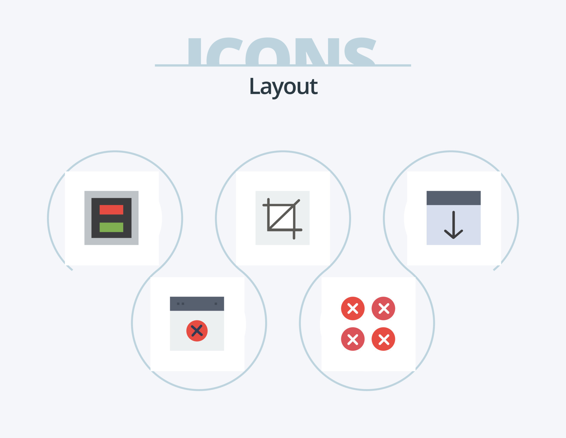 Layout Flat Icon Pack 5 Icon Design. interface. crop. ui. two. layout ...