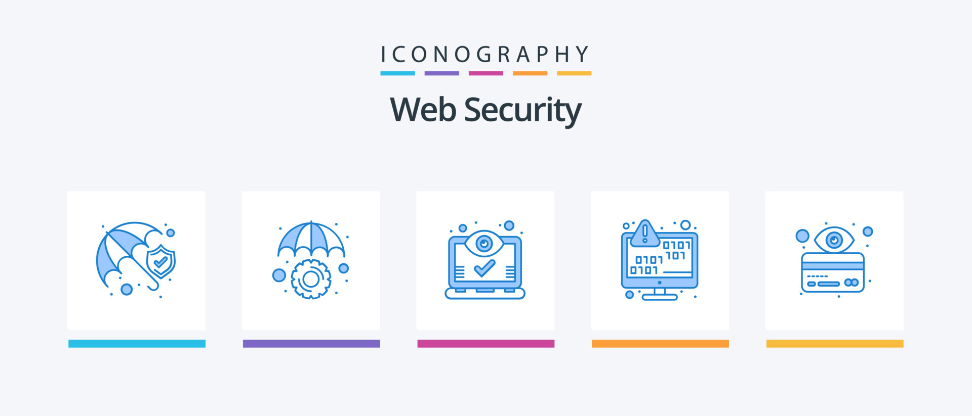 Web Security Blue 5 Icon Pack Including Error Encoding Computer Data Encryption Views