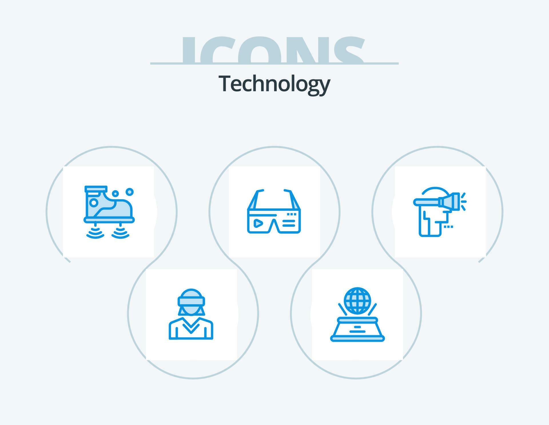 Technology Blue Icon Pack 5 Icon Design. google. digital. presentation ...