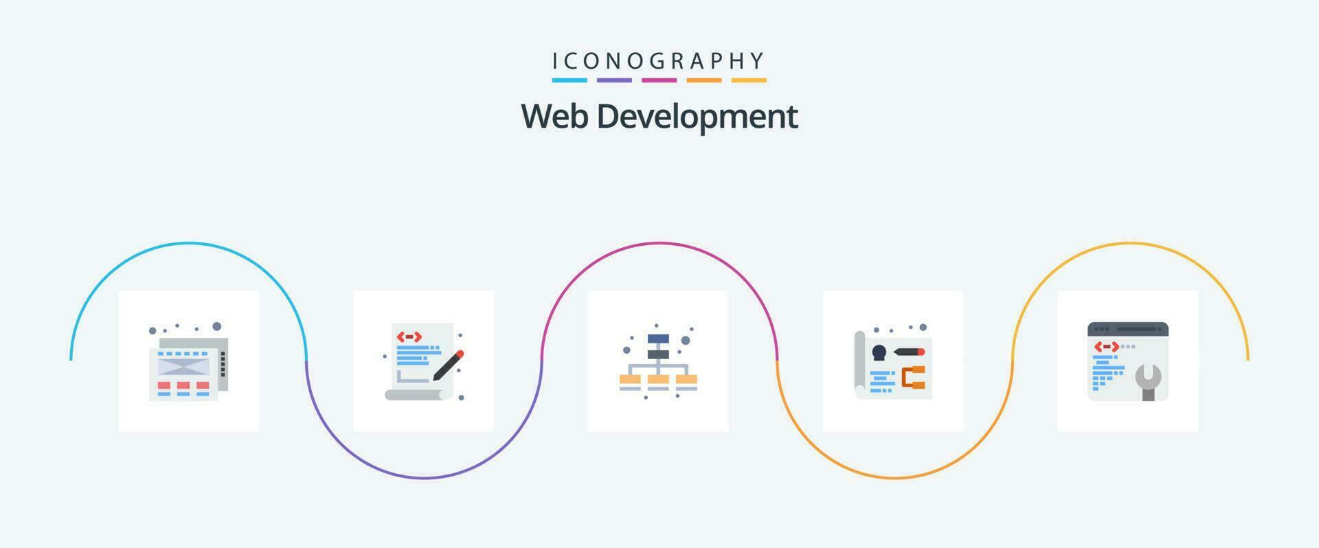 Web Development Flat 5 Icon Pack Including . web. setting. development ...