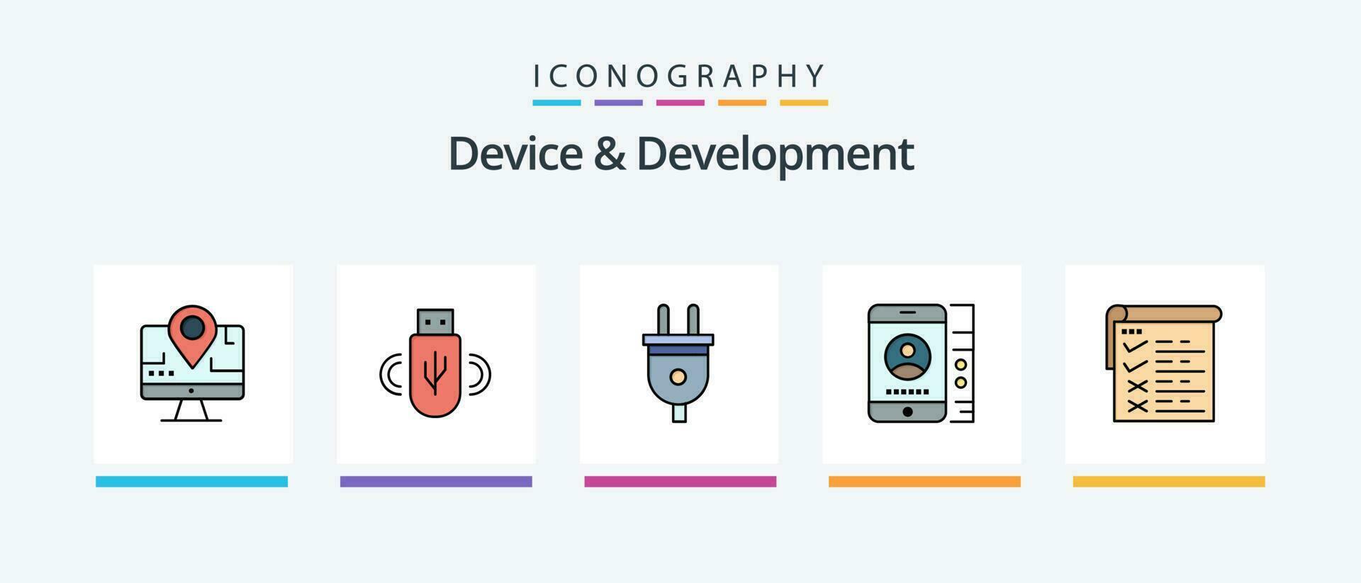 Device And Development Line Filled 5 Icon Pack Including mobile . static. file. web. browser ...