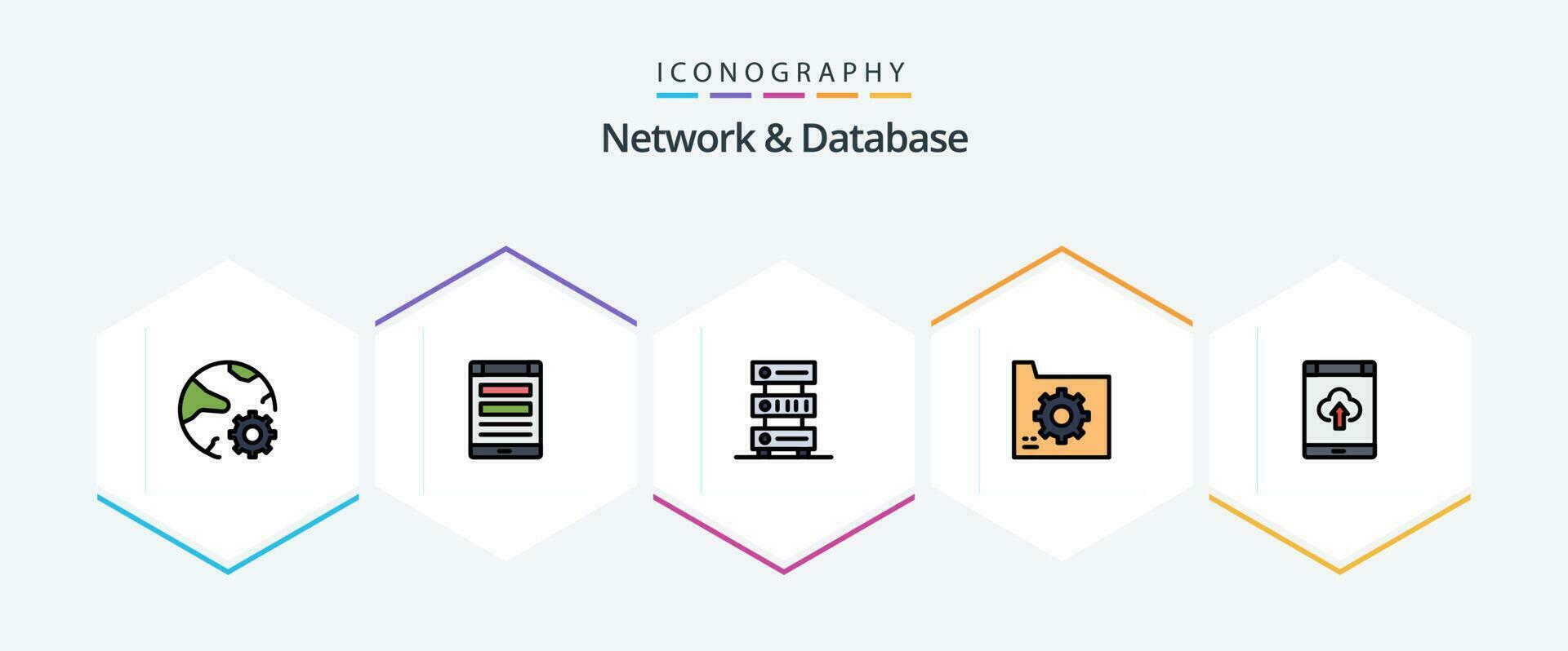 Network And Database 25 FilledLine icon pack including database ...
