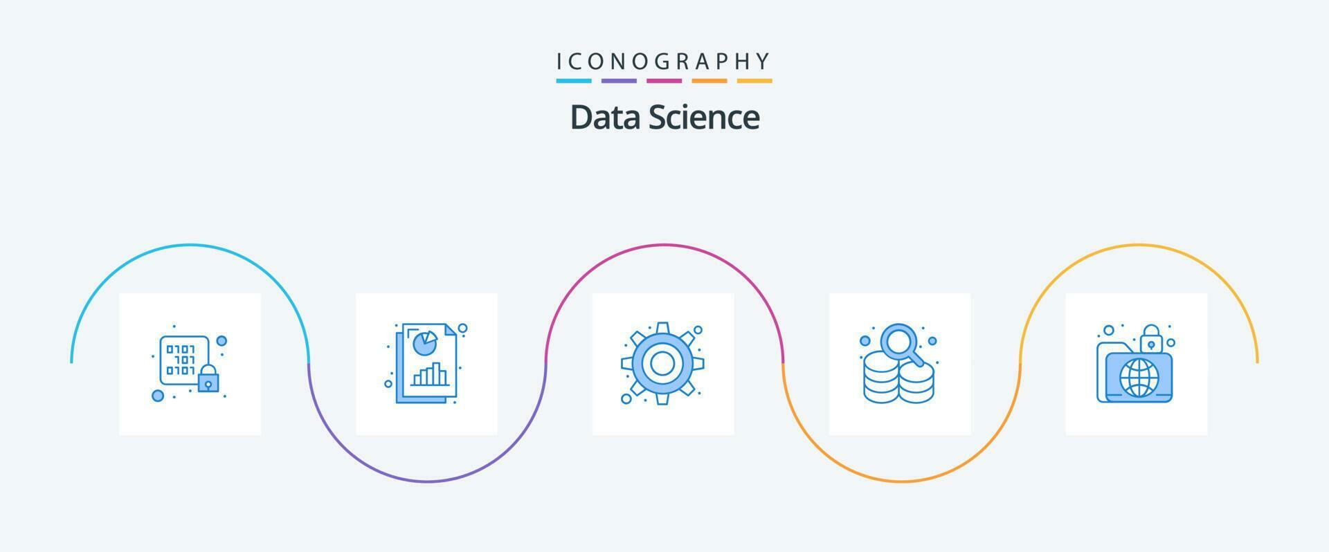 Data Science Blue 5 Icon Pack Including folder. search. graph. recovery ...