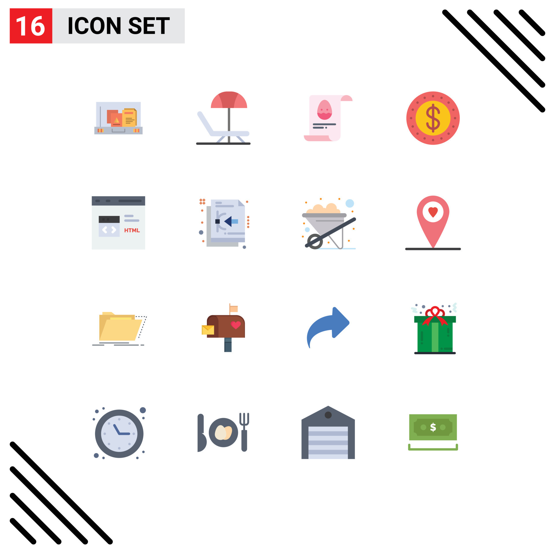 16 Creative Icons Modern Signs And Symbols Of Development Coding Data Code Coin Editable Pack Of