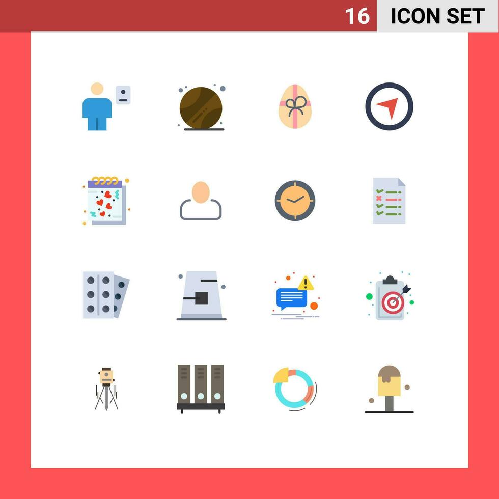 16 Thematic Vector Flat Colors And Editable Symbols Of Notes Heart T