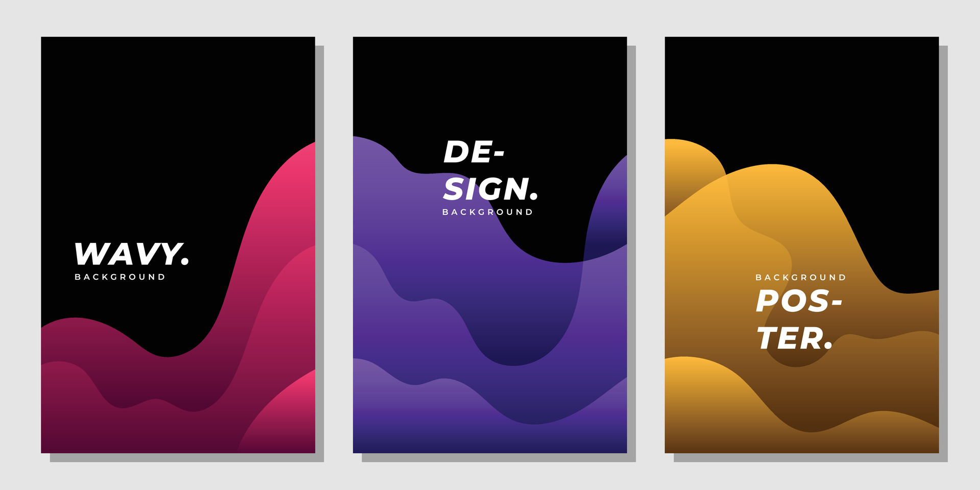 Colorful Wavy Layer Background Template Copy Space Set Pink Purple And Yellow Backdrop Design