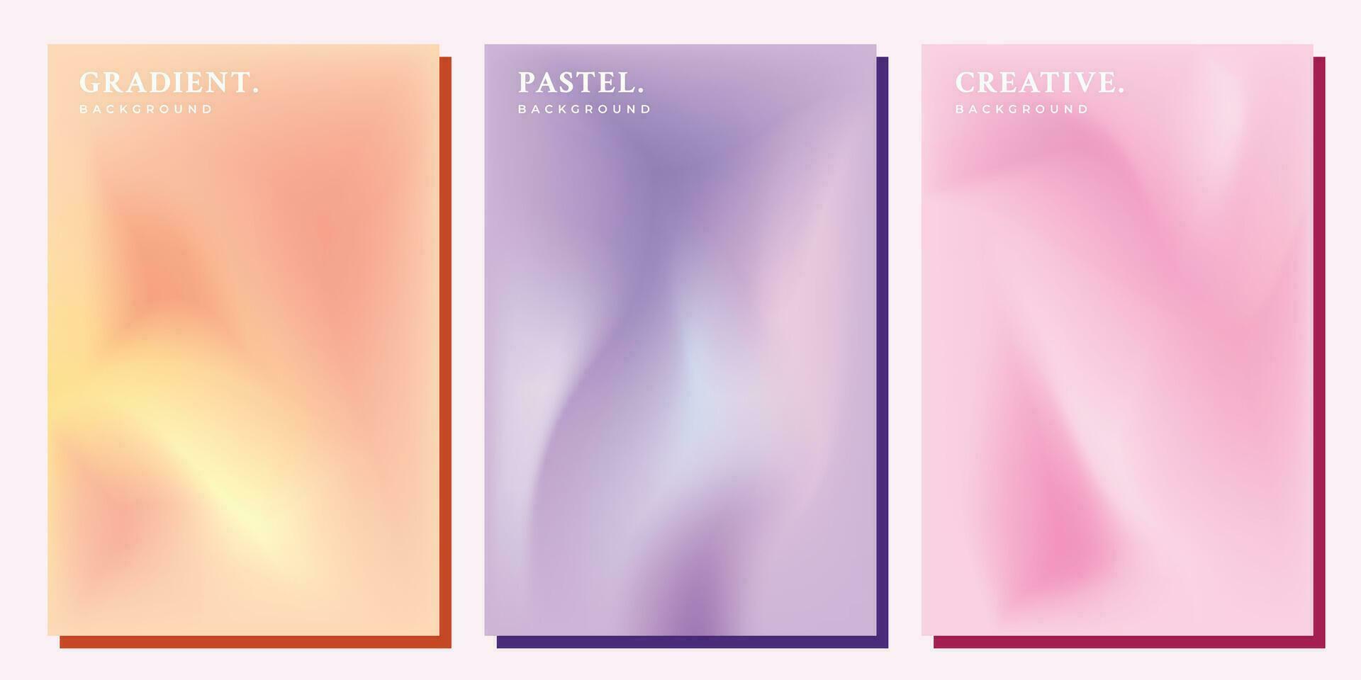 Colorful Pastel Gradient Mesh Background Template Copy Space Set