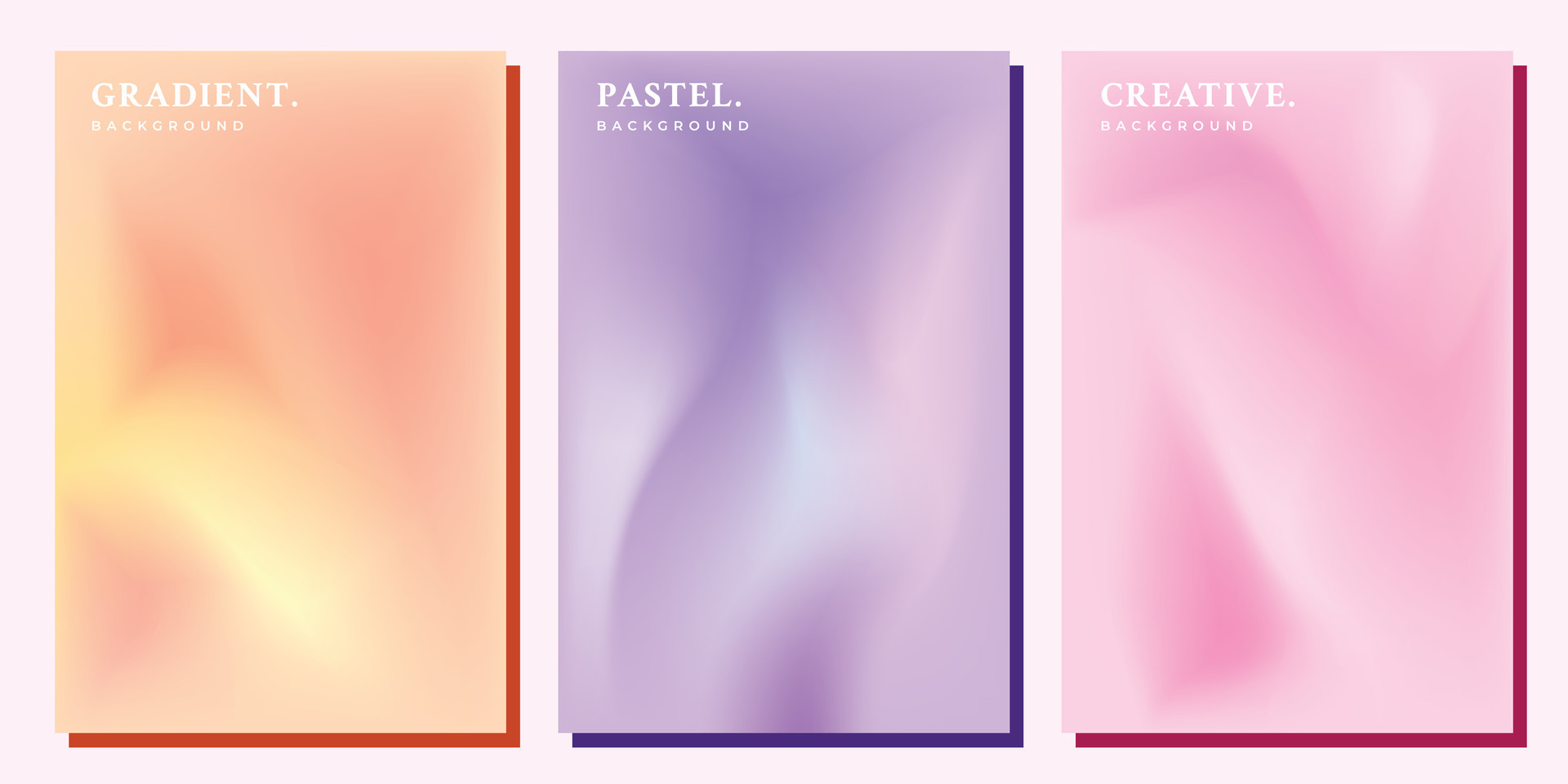 Colorful Pastel Gradient Mesh Background Template Copy Space Set