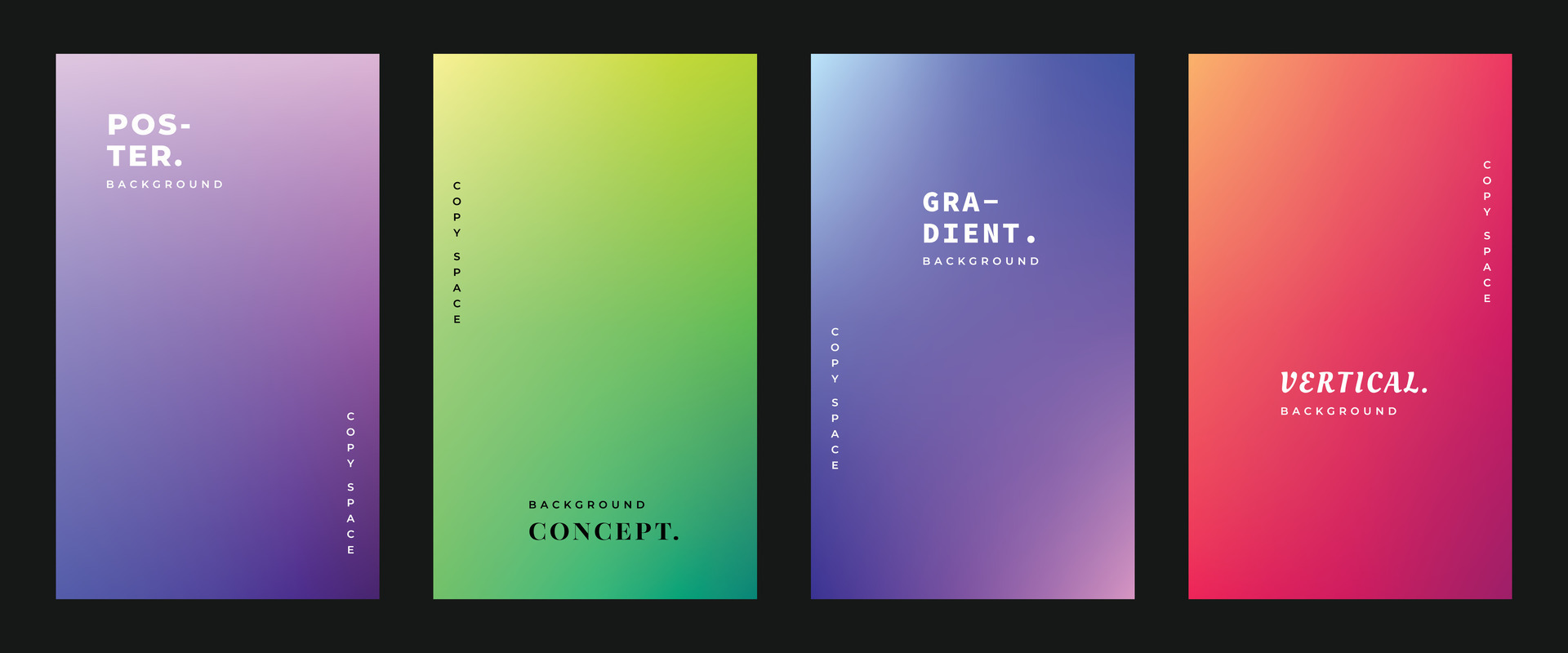 Colorful Smooth Gradient Background Template Copy Space Set Colour Gradation Backdrop Design