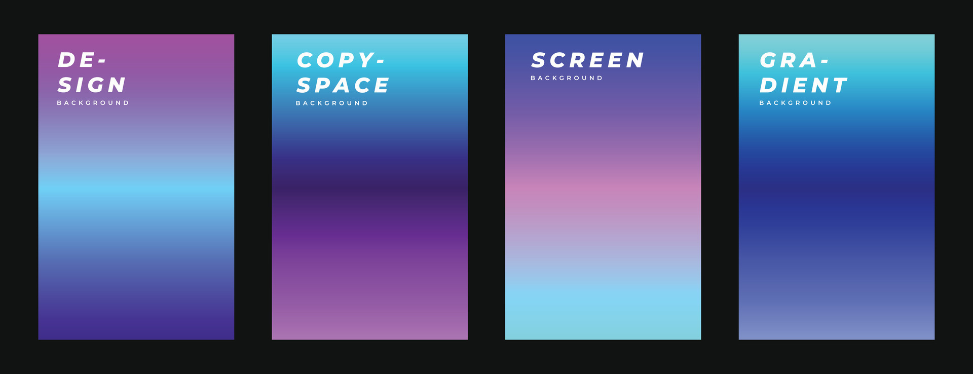 Colorful Gradient Background Template Copy Space Set Colour Gradation Backdrop Design For