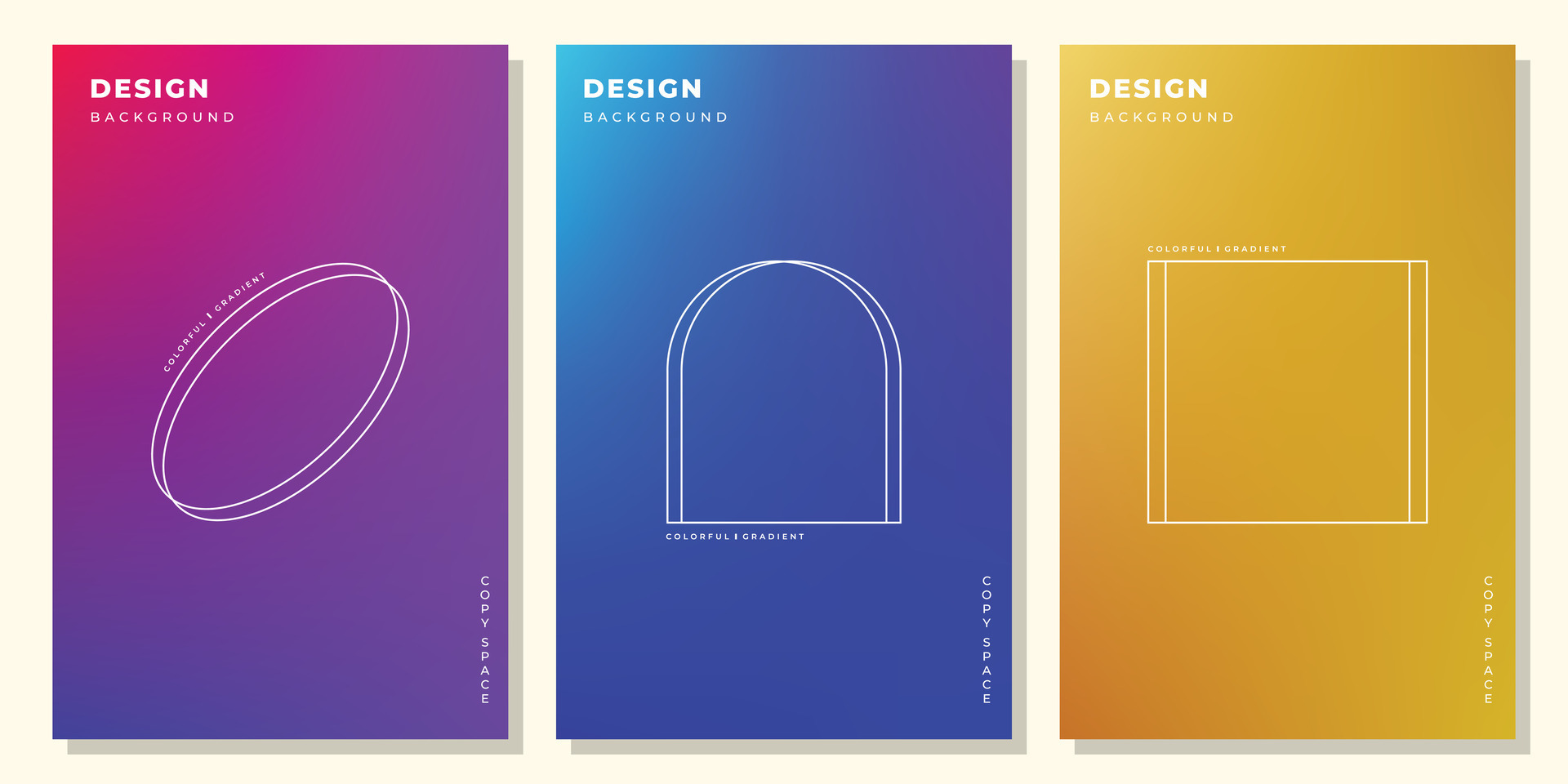 Colorful Gradient Background Template Copy Space Set Colour Gradation Backdrop Design For