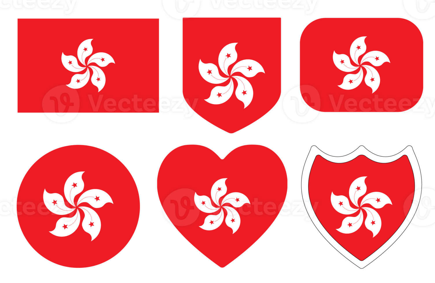 Flag Of Hong Kong In Design Shape Set Hong Kong Flag Set 25863210 Png