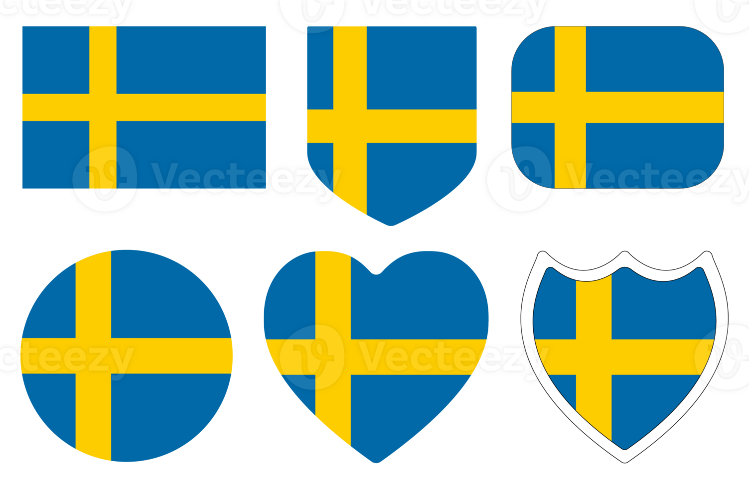 Flag Of Sweden In Shape Set Sweden Flag In Shape Set 25863241 Png