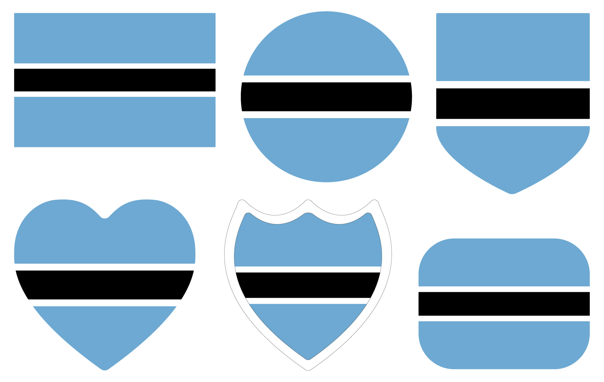 Flag Of Botswana Set Botswana Flag Shape Set 25863257 Png