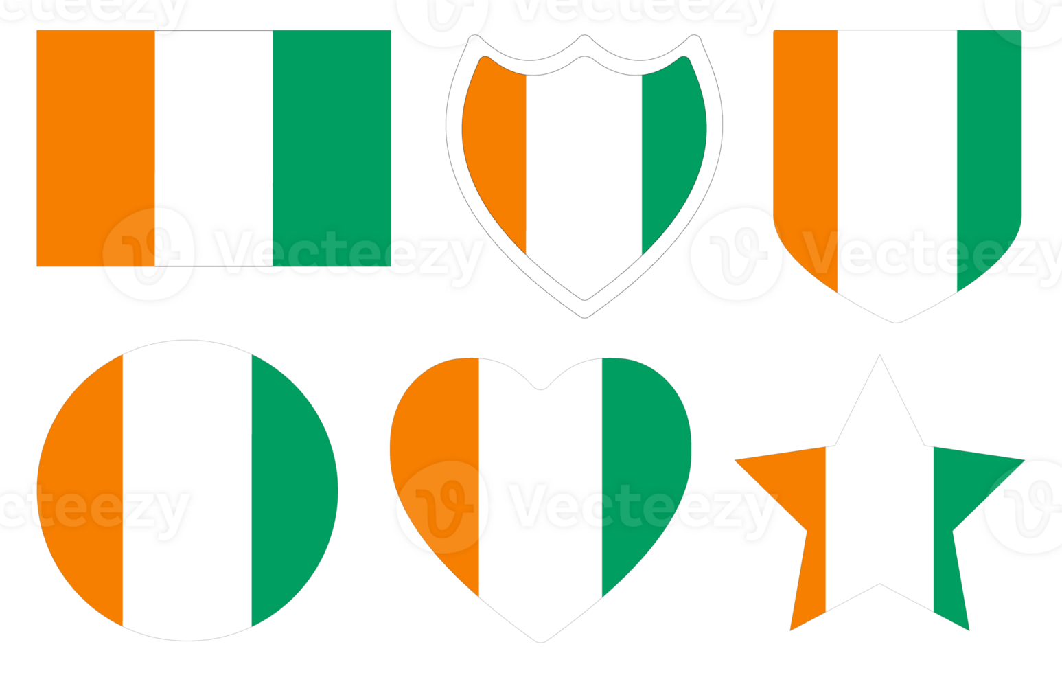 Ivory Coast Flag Set Ivory Coast Flag Shape Design Set 25863271 Png