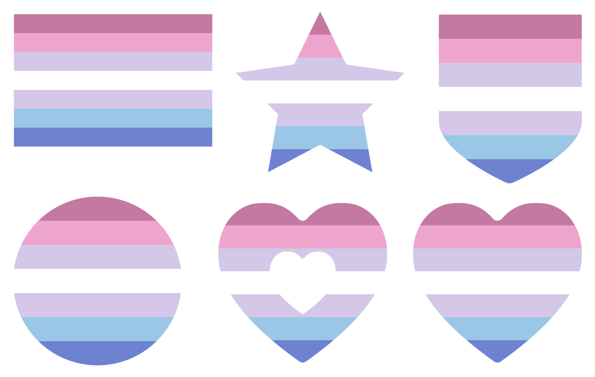 Bigender Pride Flag In Shape Set Presence Of Who Identify As Both Male And Female 25863336 Png