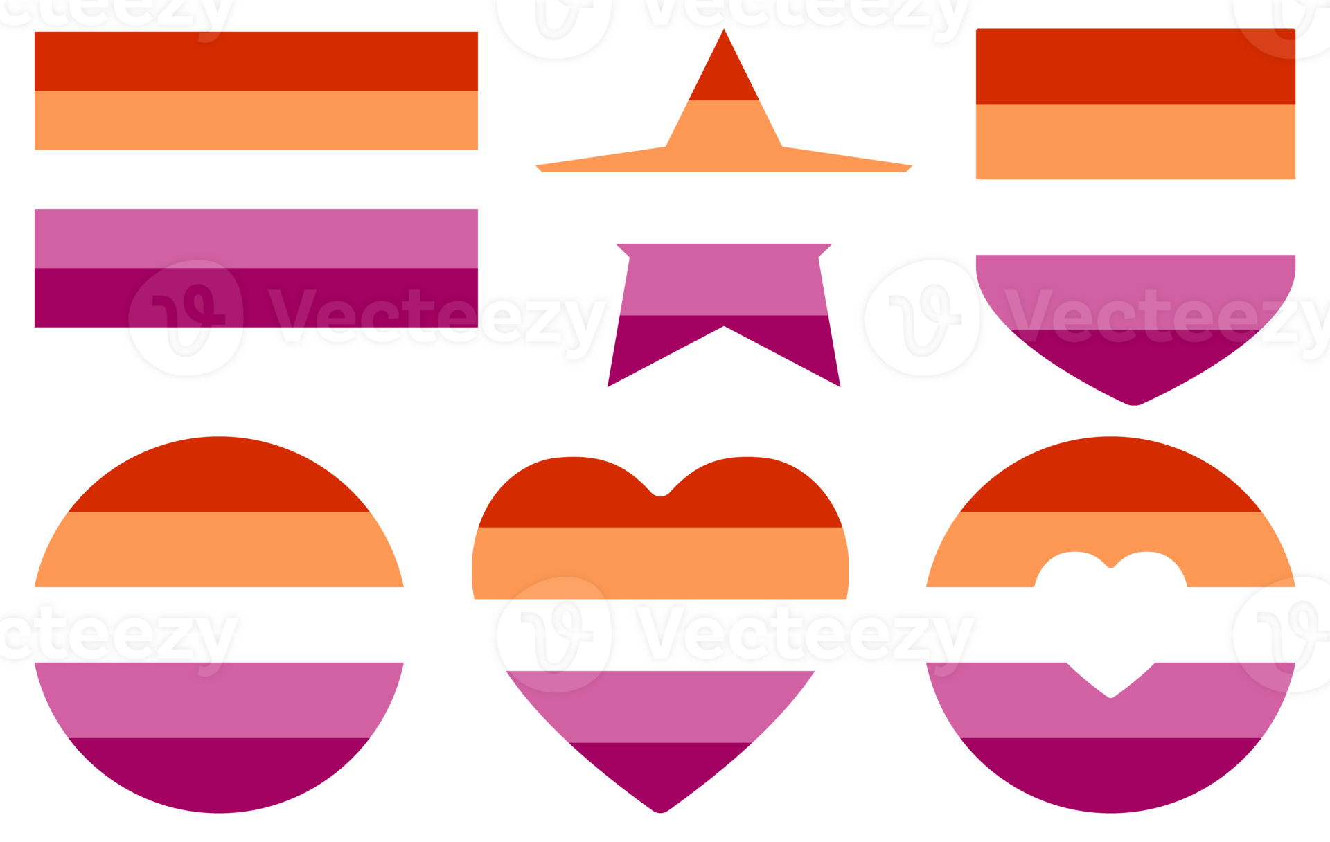 Lesbian Pride Flag In Shape Set Lgbt Symbol In Shape Set 25863348 Png