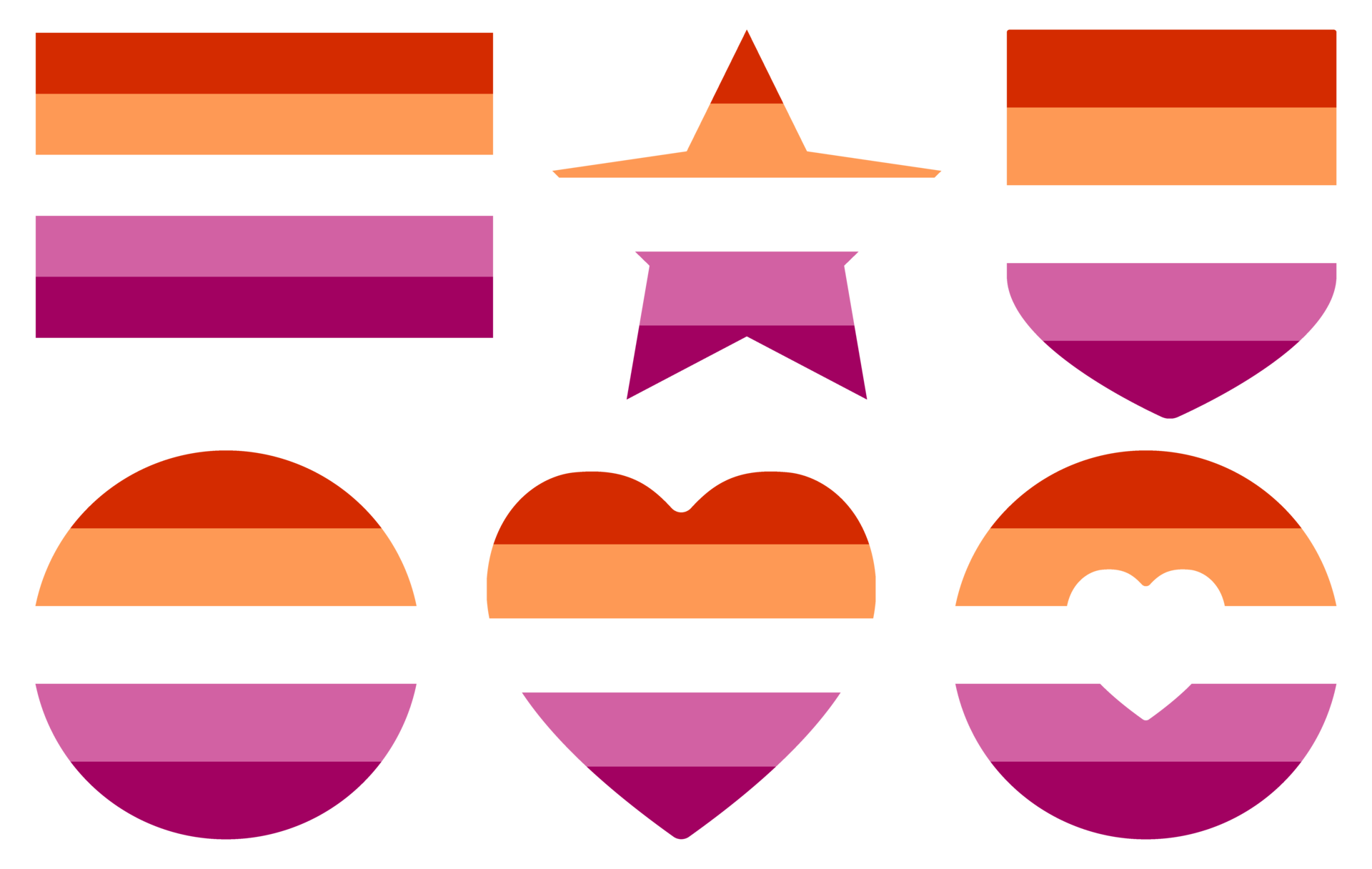 Lesbian Pride Flag In Shape Set Lgbt Symbol In Shape Set 25863348 Png