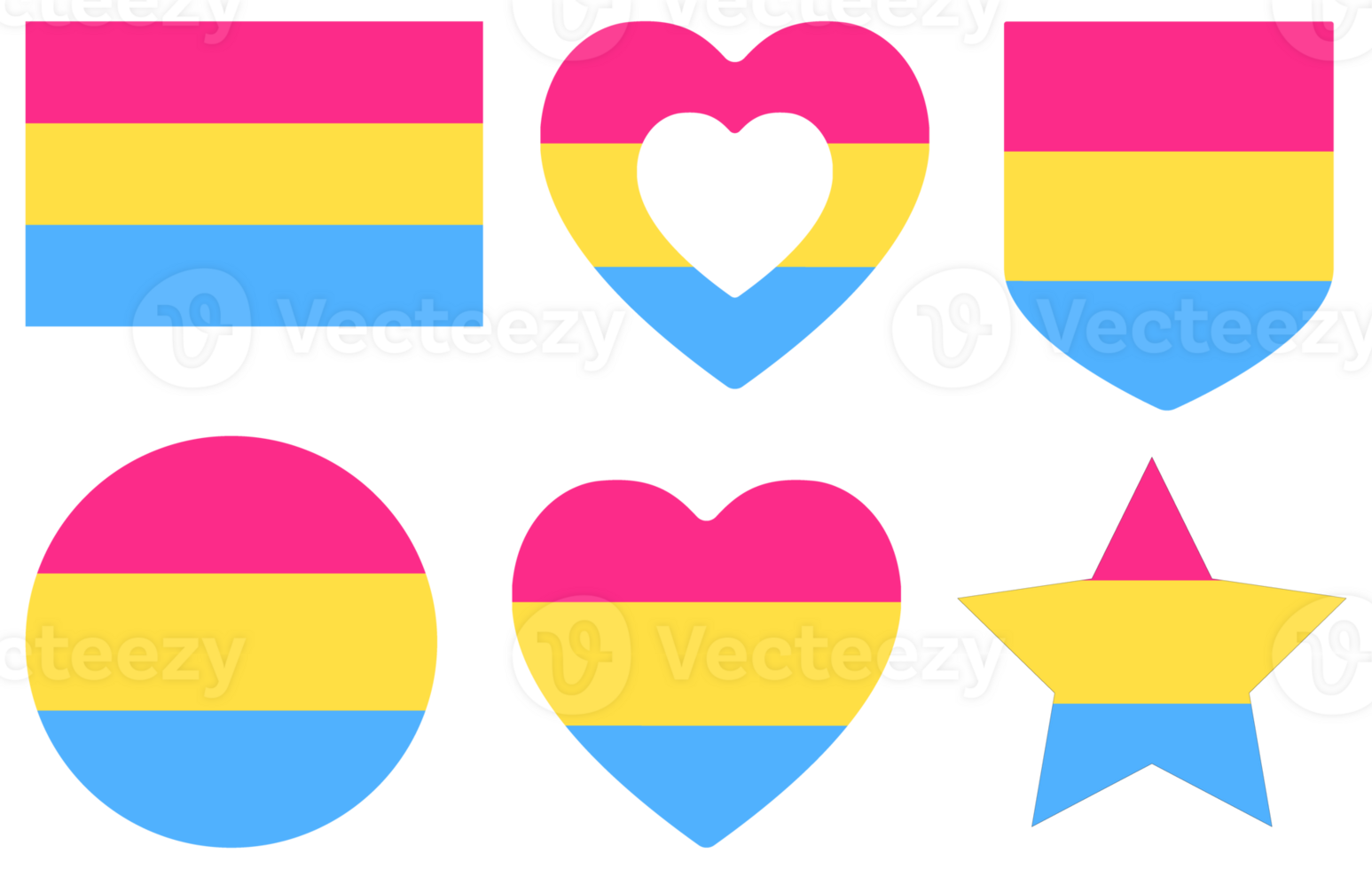 Pansexual Pride Flag In Shape Set Lgbt Flag In Shape Set 25863351 Png