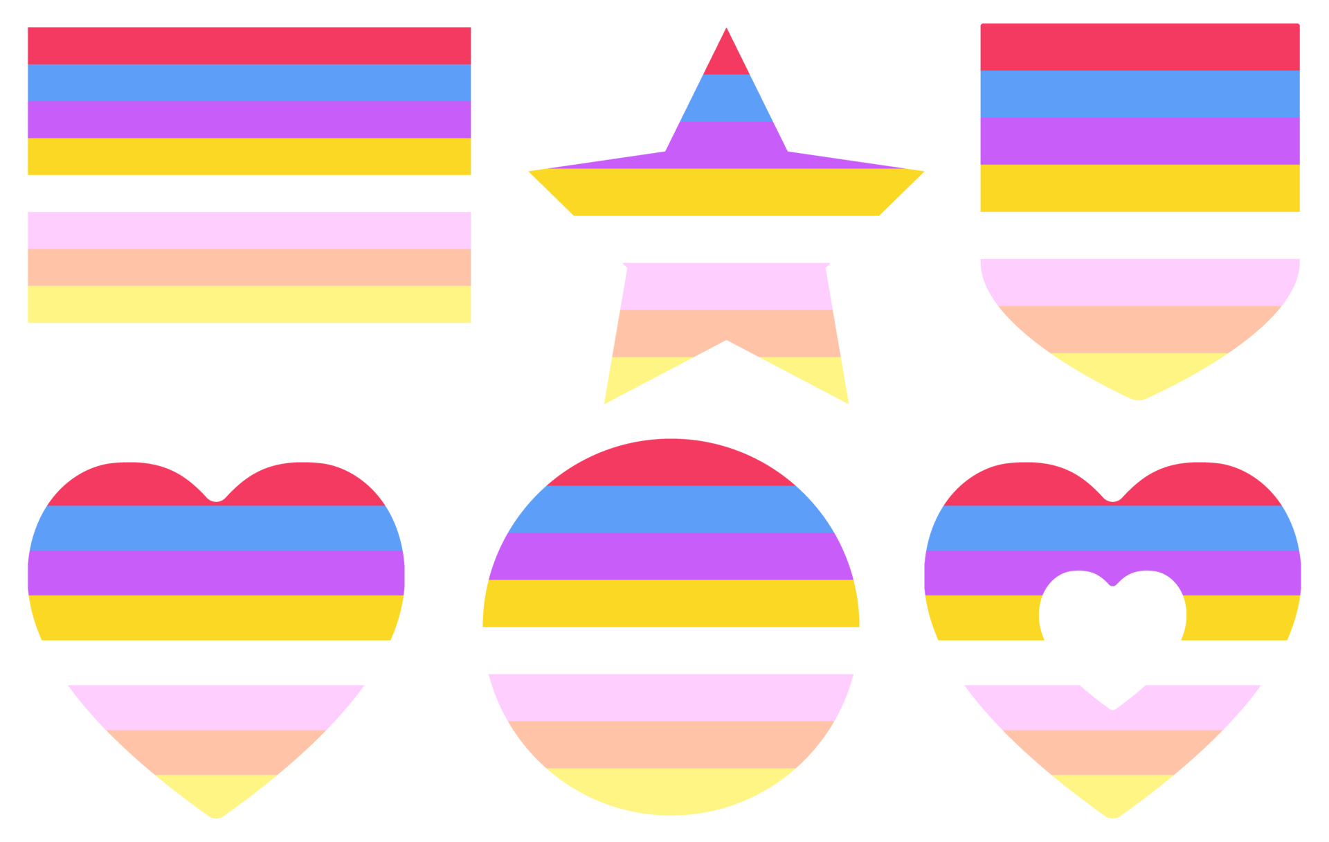 Pangender Pride Flag In Shape Set Lgbtq Flag In Shape Set 25863362 Png