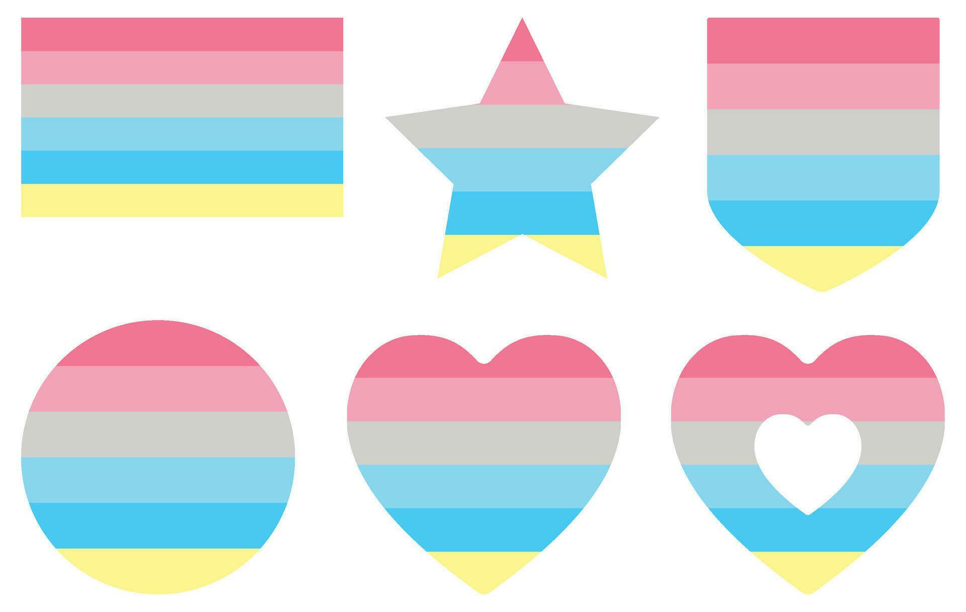 Genderflux Pride Flag In Shape Set Lgbtq Flag In Shape Set 25863371