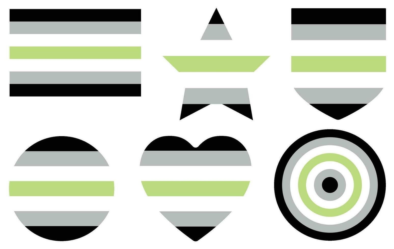Agender Pride Flag In Shape Set Symbol Of Agender Community 25863386