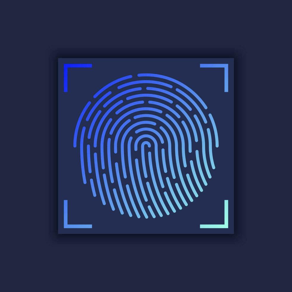 Vector Illustration Of Security Fingerprint Authentication Finger Identity Technology