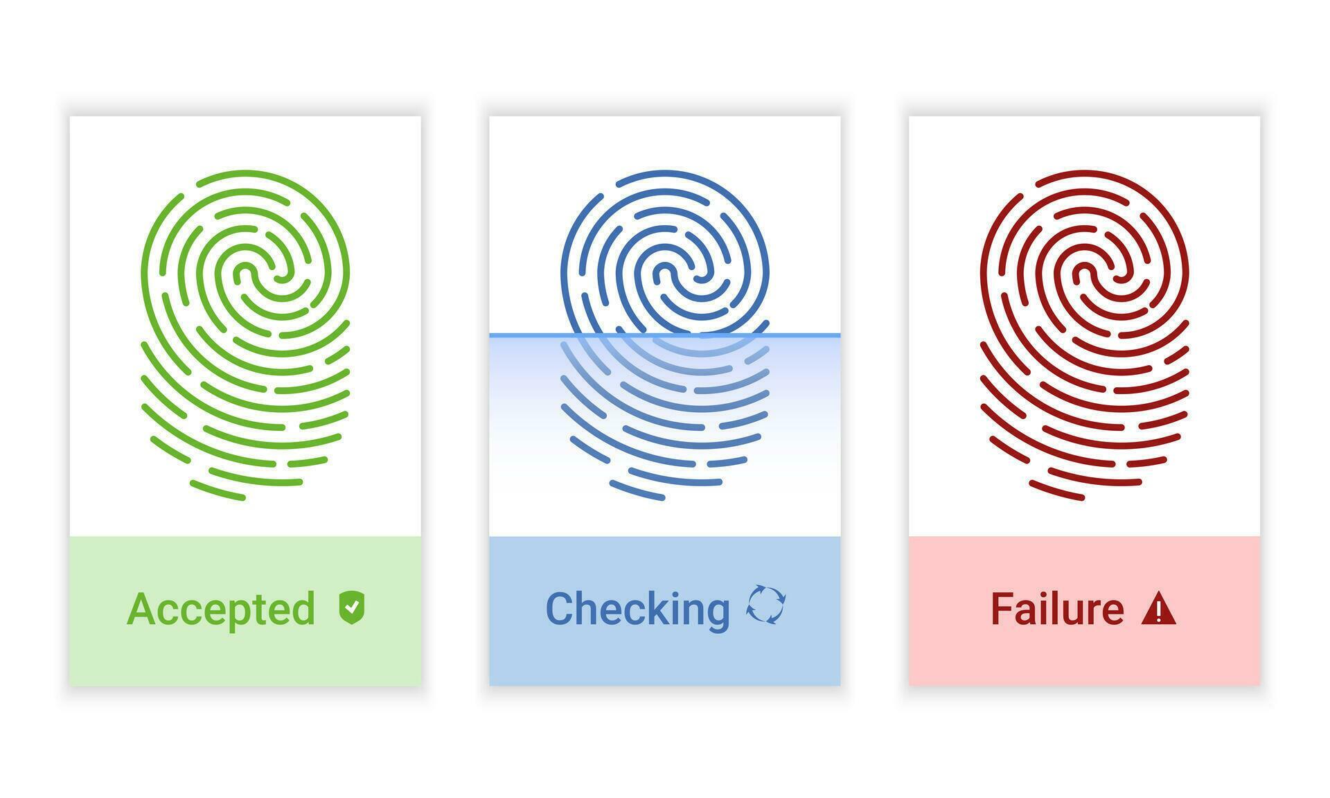 Vector Set Of Fingerprint Identification Authorization System Icons