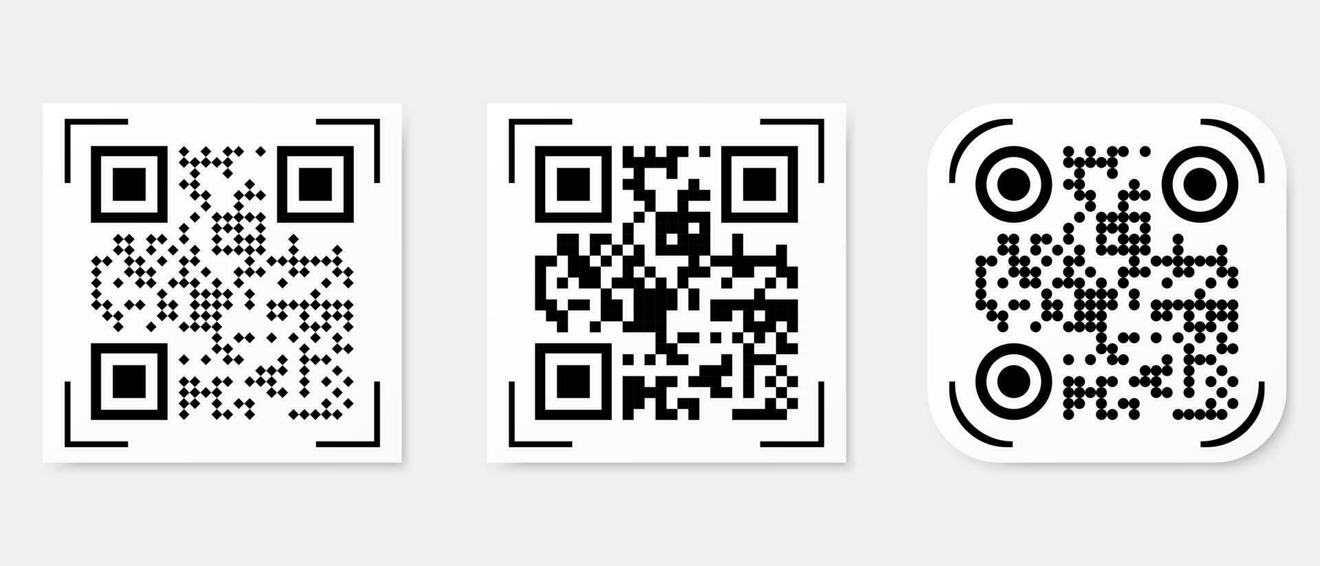 Set Of Vector Qr Code Icons Sample For Smartphone Scanning Isolated On White Background 25864839