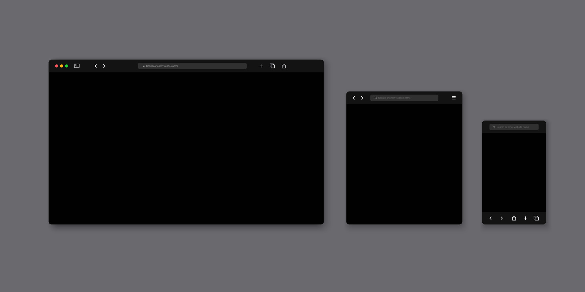 Web Browser Window Template Website Browser Different Devices Vector