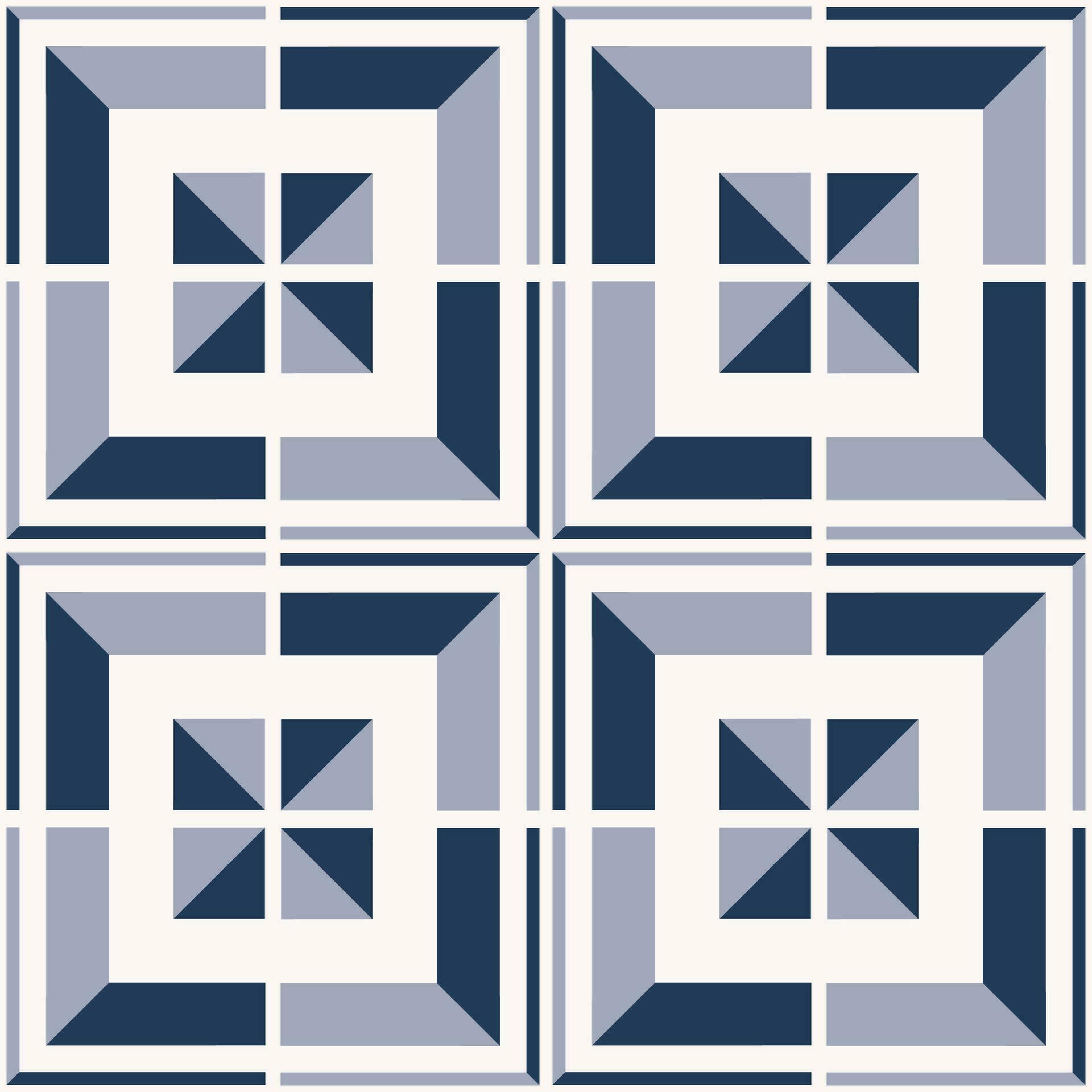 Abstract geometric square tile pattern. Blue-white color geometric ...