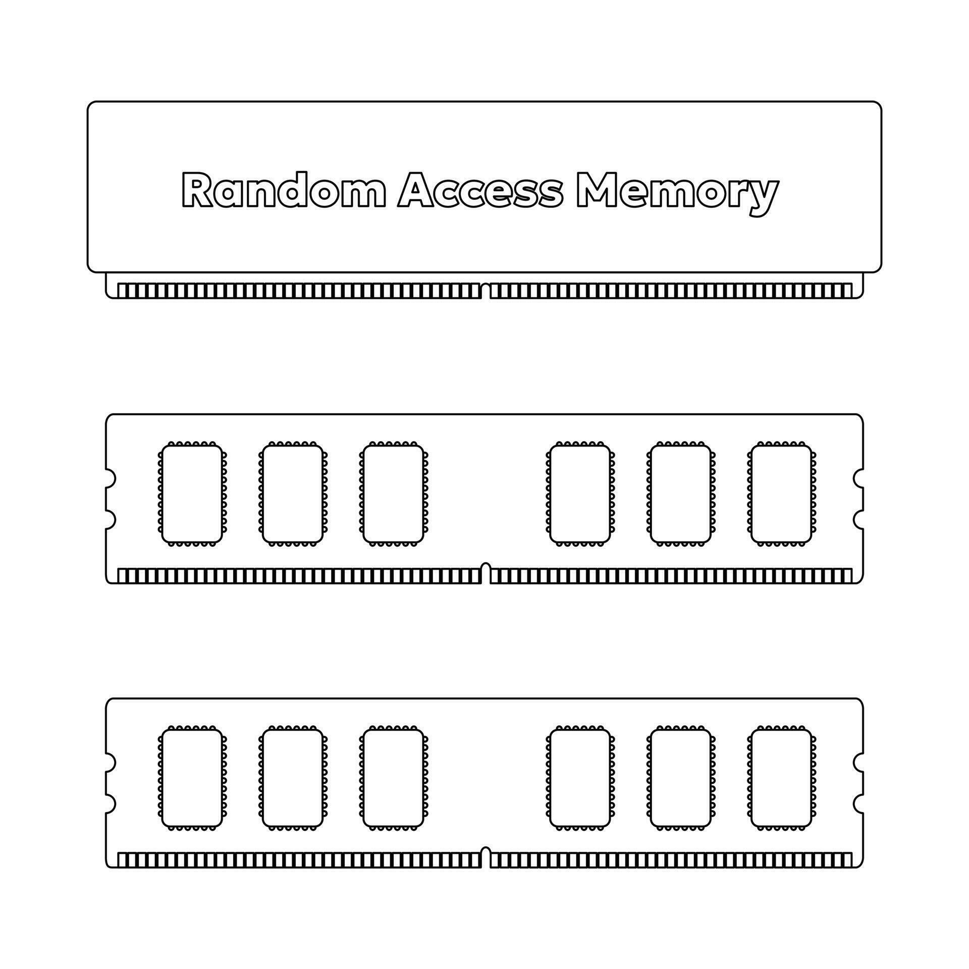 random access memory or RAM computer icon vector illustration, outline design 25868254 Vector ...