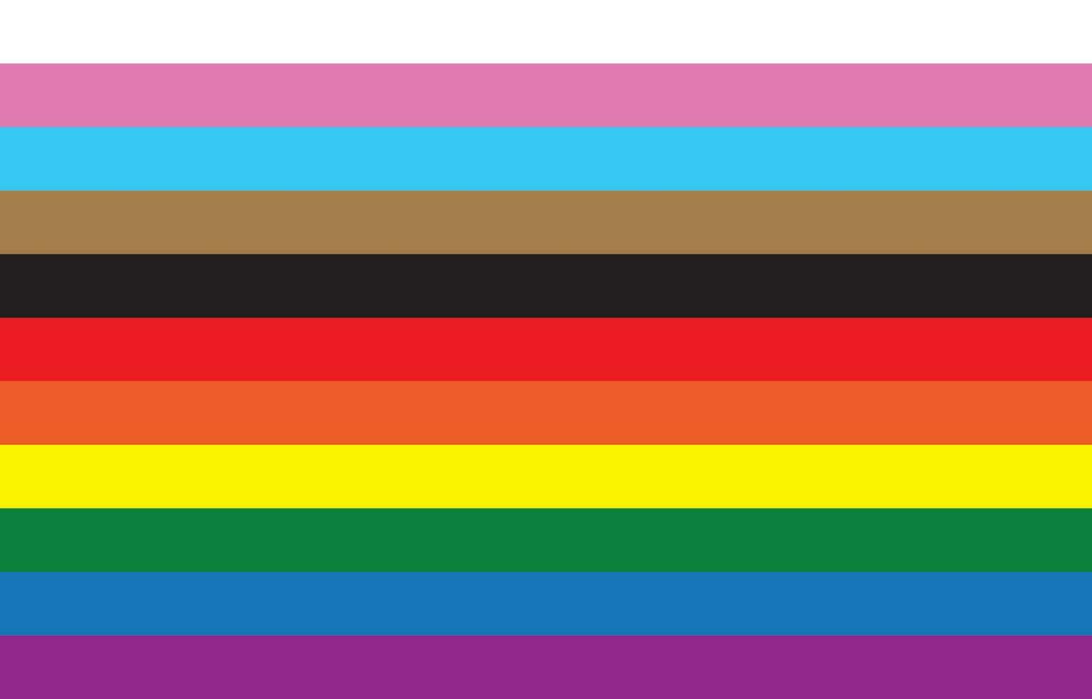 Illustration of colorful new Social Justice Progress rainbow pride flag ...