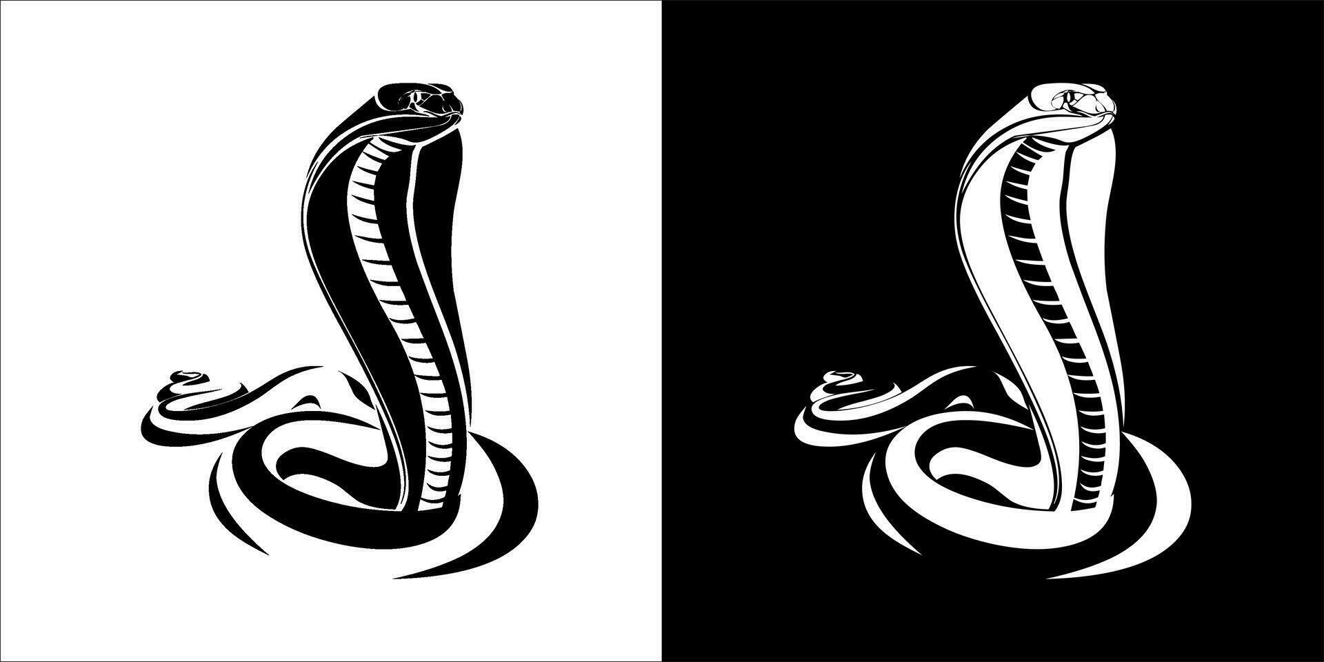 Illustration, vector graphic of snake icon, Black and white color on ...