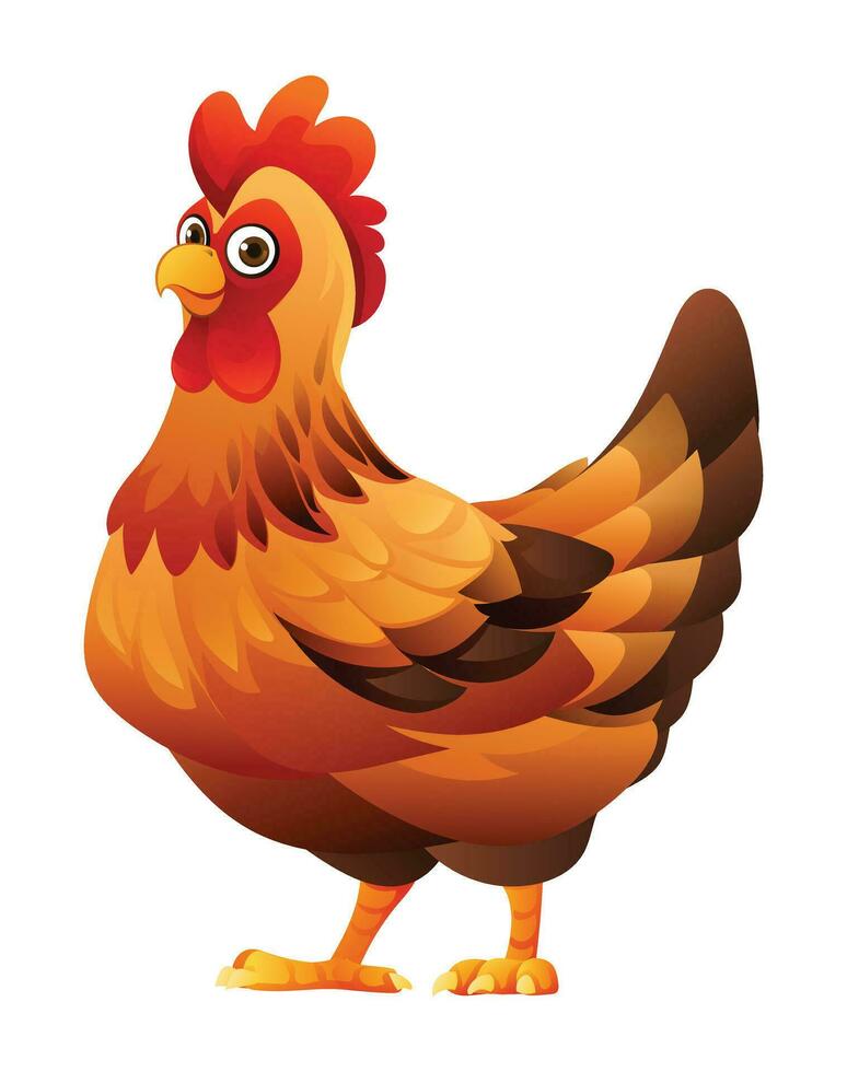 Cute Hen Cartoon Illustration Isolated On White Background 25870339 Vector Art At Vecteezy