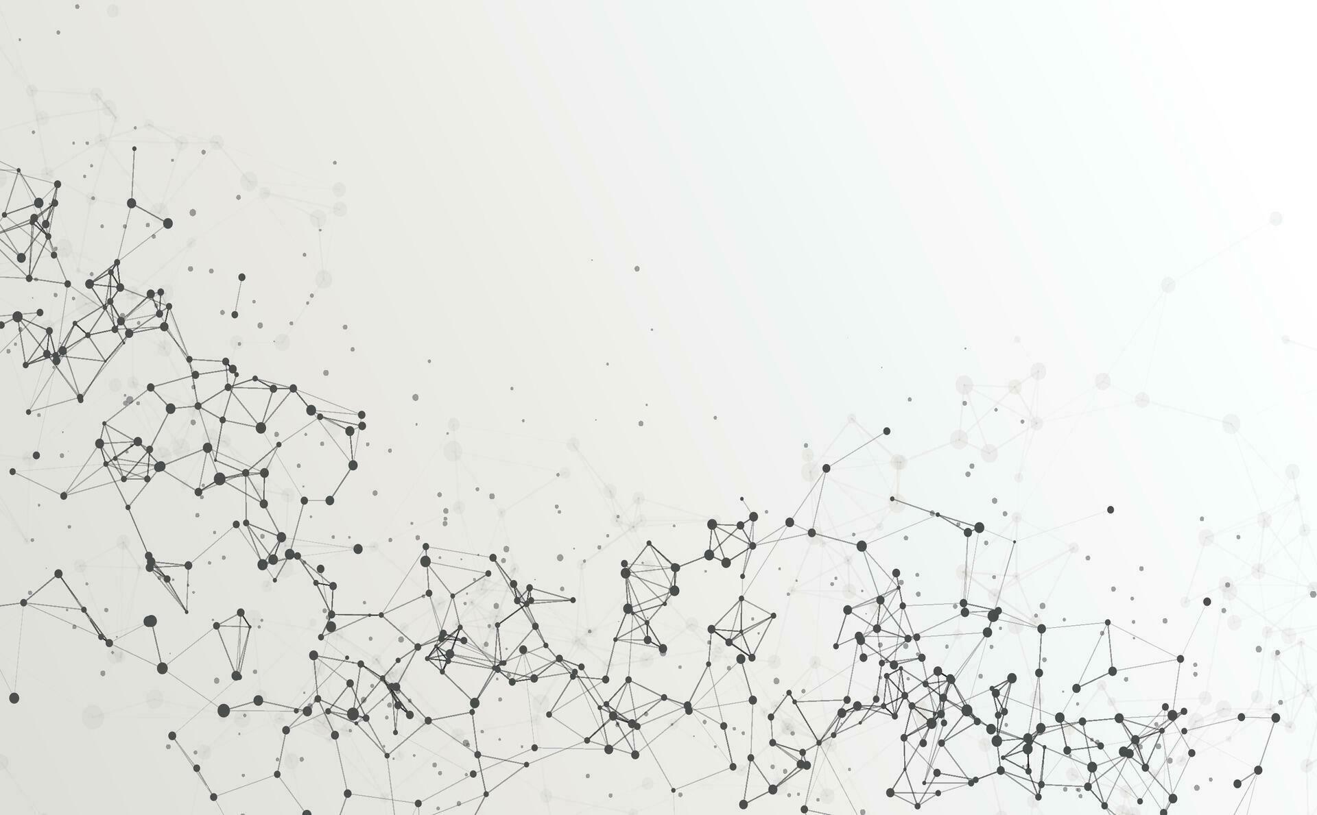 Abstract lines and dots connect background. Technology connection ...