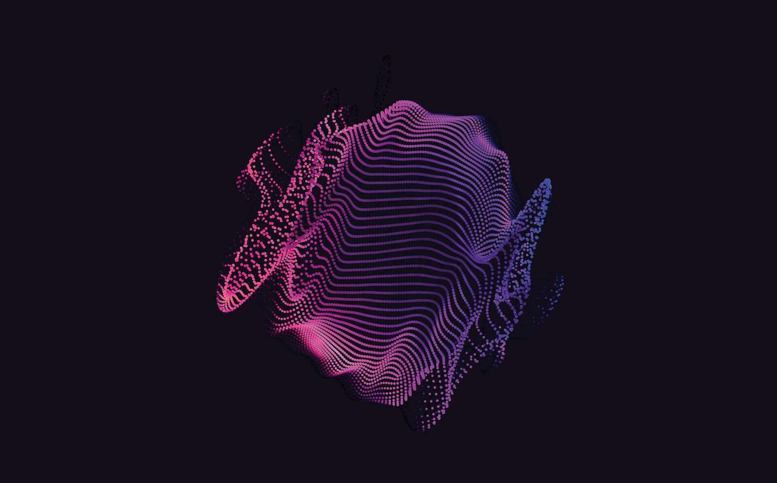 Abstract Digital Circles of Particles with Noise. Futuristic Circular ...