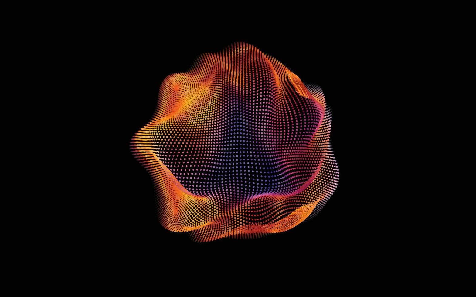 Abstract Digital Circles of Particles with Noise. Futuristic Circular ...