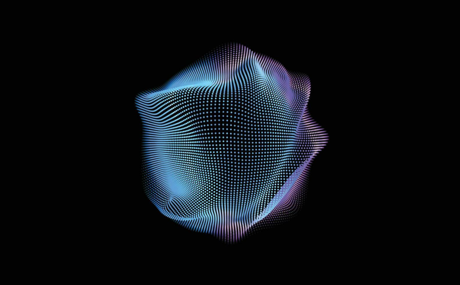 Abstract Digital Circles of Particles with Noise. Futuristic Circular ...